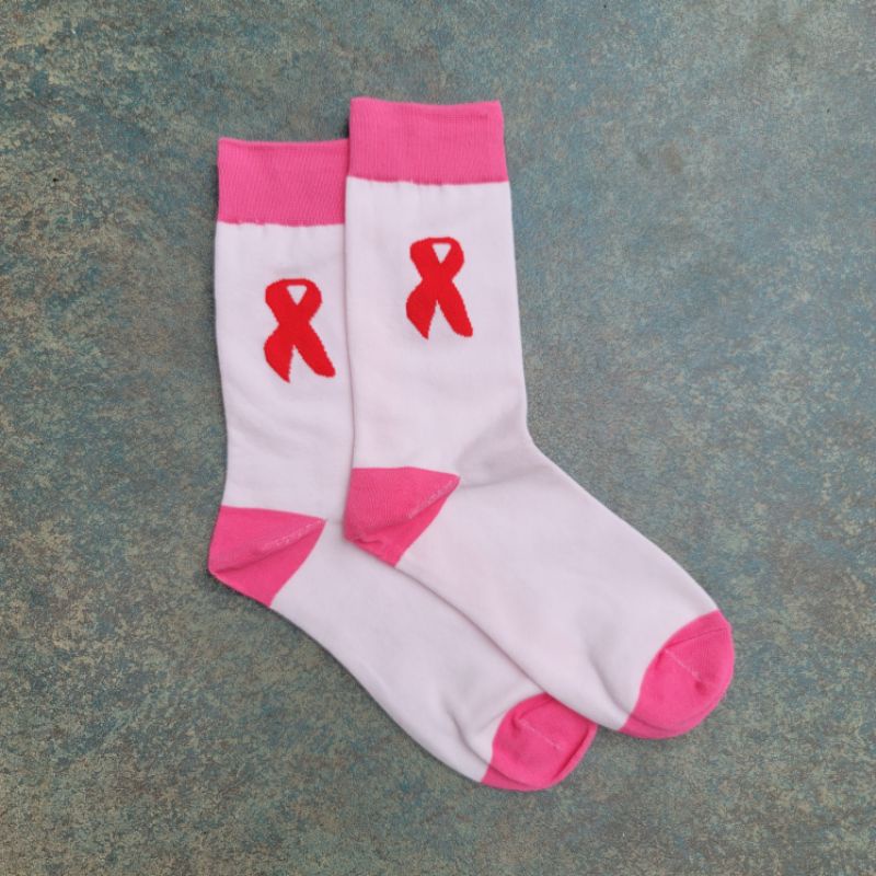 ♧Kakampink Pink Ribbon Crew Socks (Let Leni Lead | Laban Leni Robredo ...