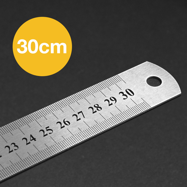 Stainless Steel Measuring Double-sided Scale Ruler Thickened hard ruler ...