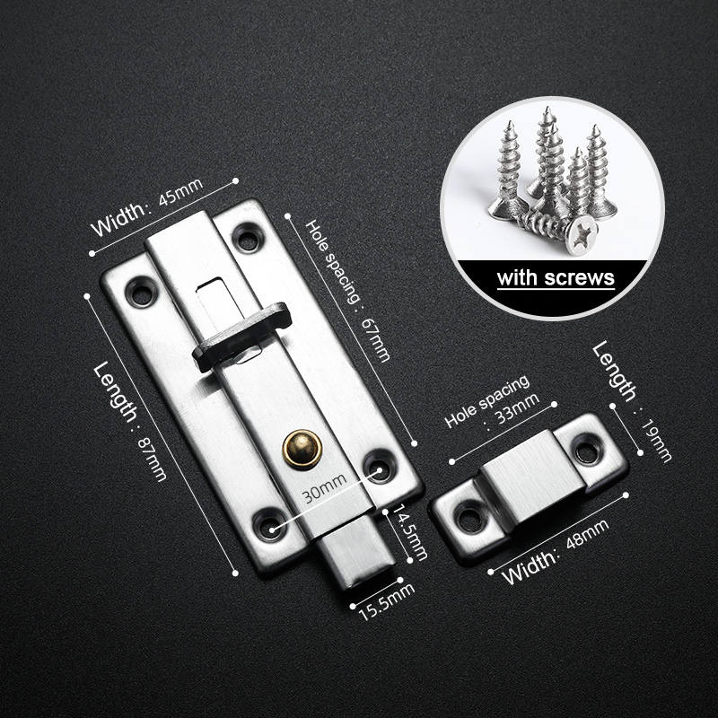 Stainless Steel Spring Bolt Lock Heavy Duty Safety Buckle Bolt ...