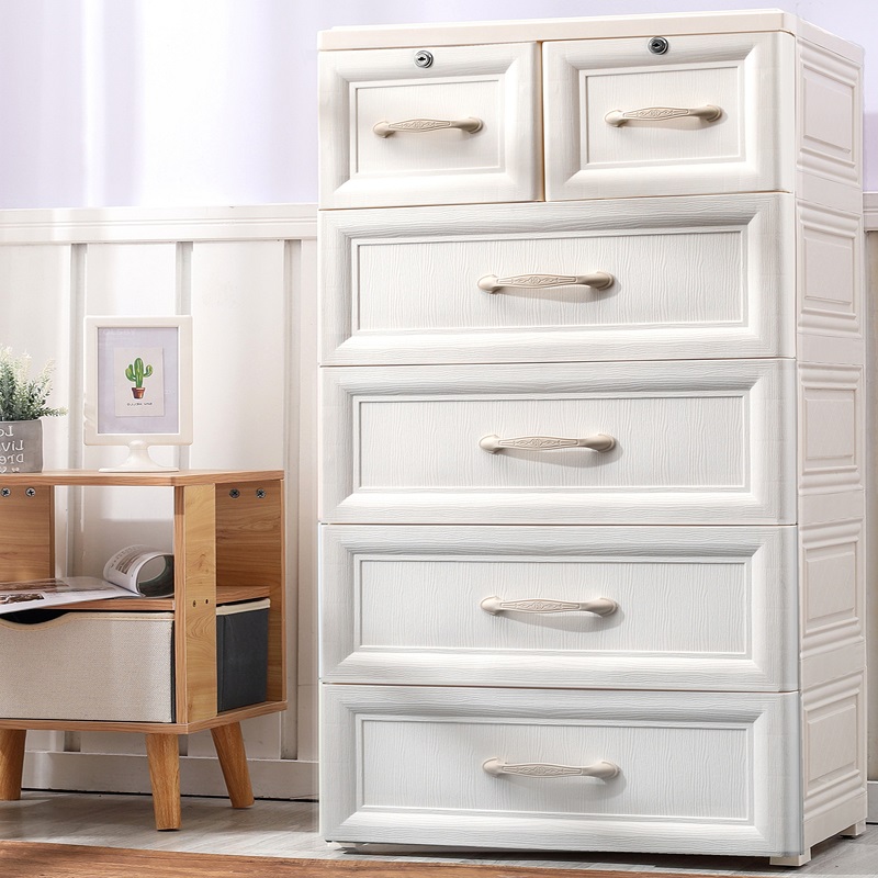 Thickened drawer storage cabinets plastic children's clothing lockers ...