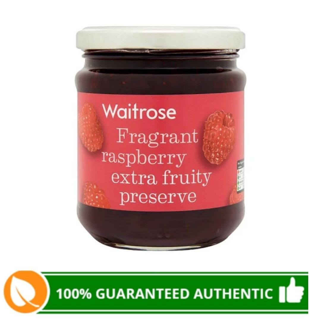 Essential Waitrose Fragrant Raspberry Extra Fruity Preserve 340g ...