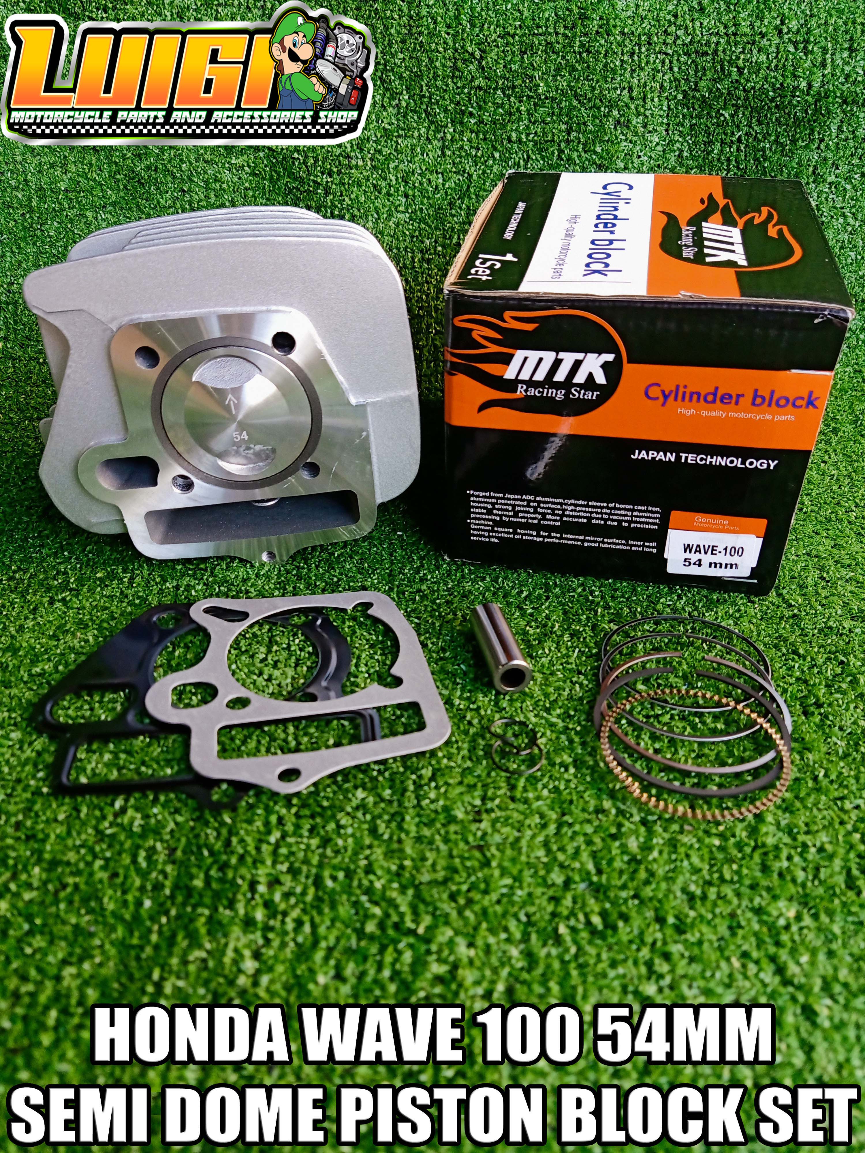 MTK HONDA WAVE 100 54MM SEMI DOME PISTON CYLINDER BLOCK SET | Lazada PH