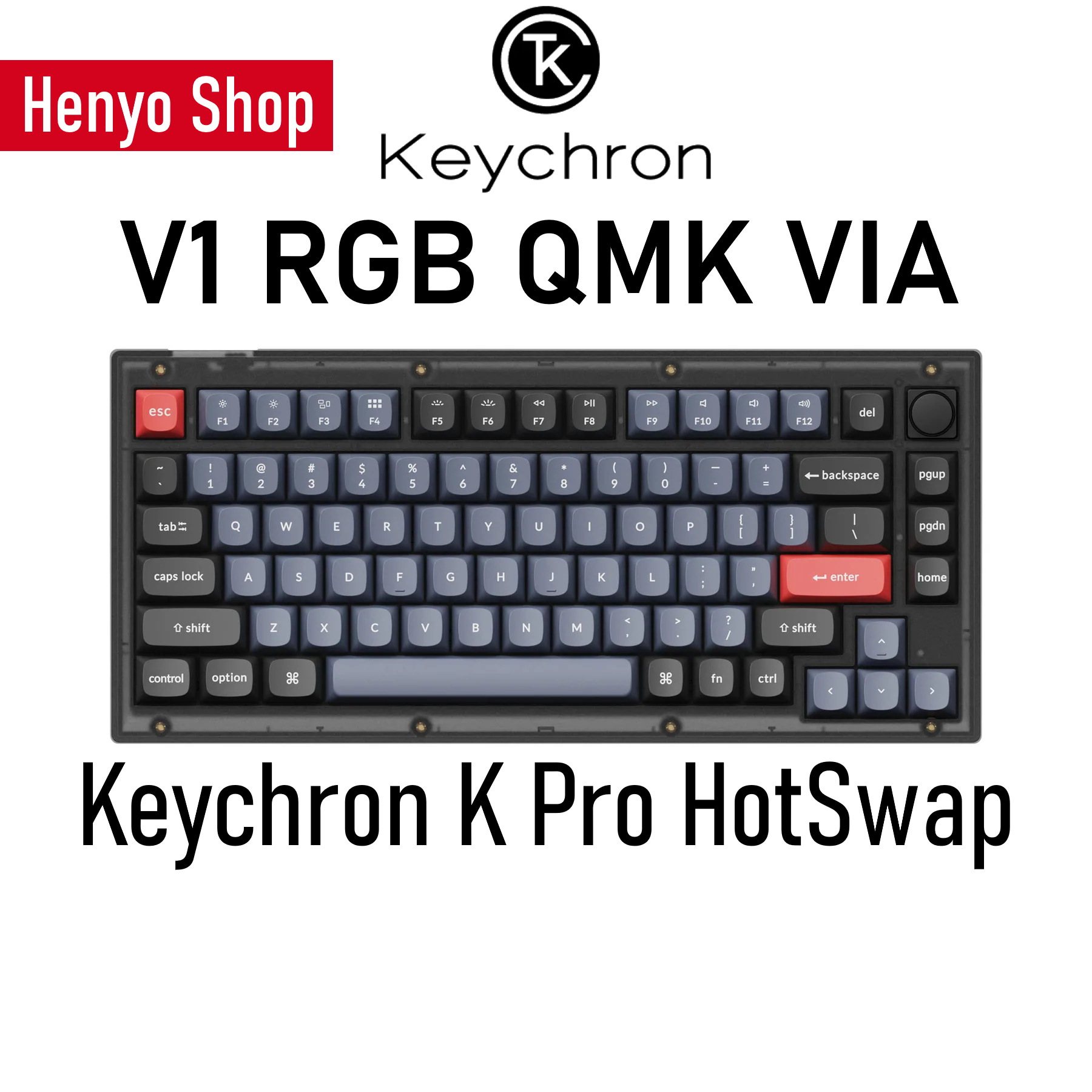Keychron V1 Knob RGB QMK Mechanical Keyboard HotSwap 81-keys 75% ANSI Layout | Lazada PH