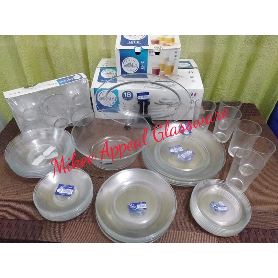 Duralex 44pc Clear Dinner Set (ON HAND) | Lazada PH
