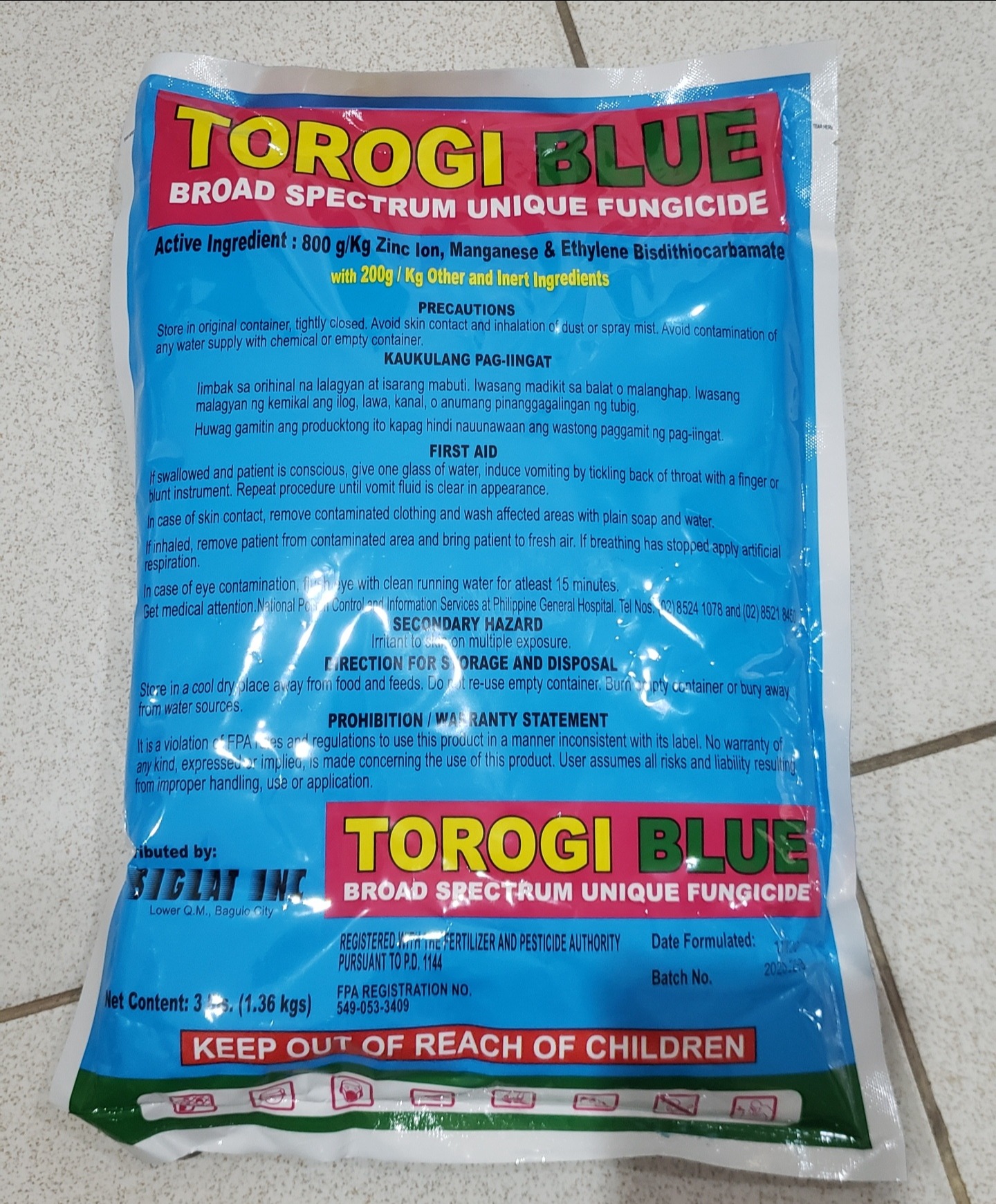 TOROGI BLUE 3LBS FUNGICIDE | Lazada PH