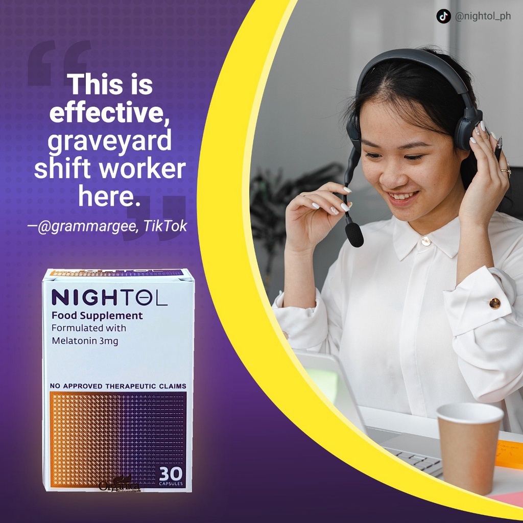 [ For Natural Sleep ] Nightol Pure 3mg Melatonin Supplement (1 Box ...