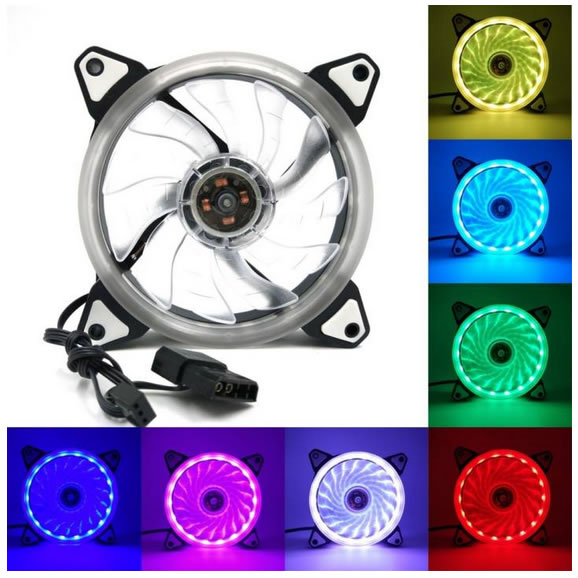 DYNAMIC RGB LED BREATHING PC COMPUTER CASE COOLING FAN 3 PIN/MOLEX ...