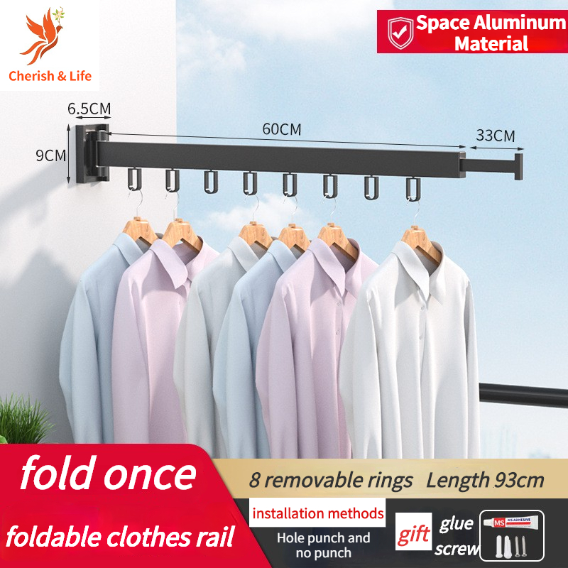 CHERISH & LIFE Aluminum Alloy（Durable）Retractable Clothes Towel Drying ...
