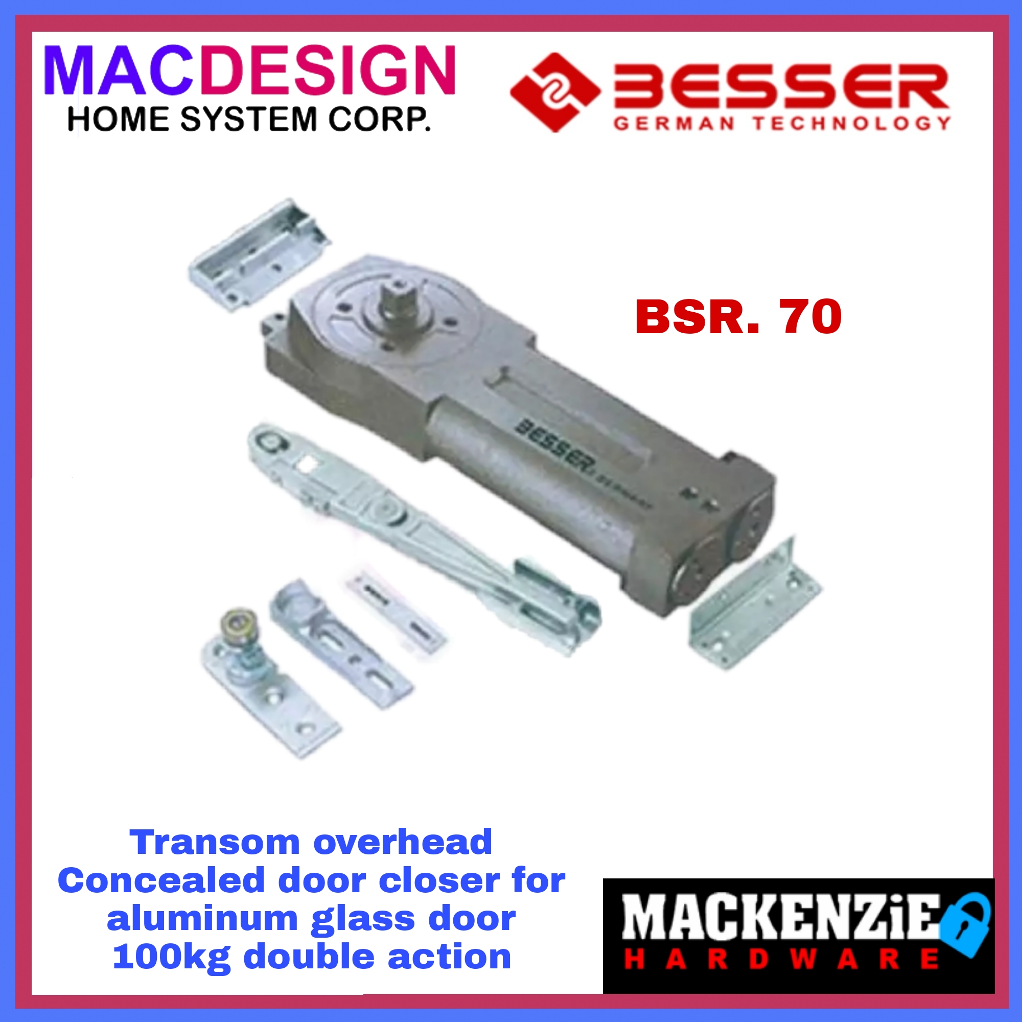 BESSER 70 DOOR CLOSER TRANSCOM CLOSER EN3 DOUBLE ACTION CONCEALED HIGH ...