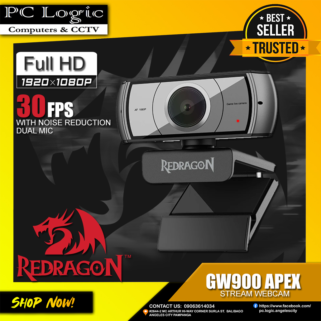 Redragon GW900 APEX 2 Stream Webcam | 1920X1080 with Noise Reduction ...