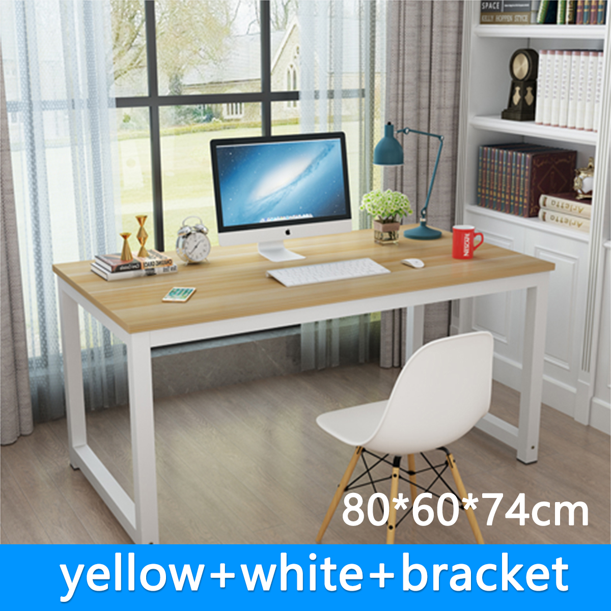 table Home office desk Computer Desk Large, clean and efficient office ...