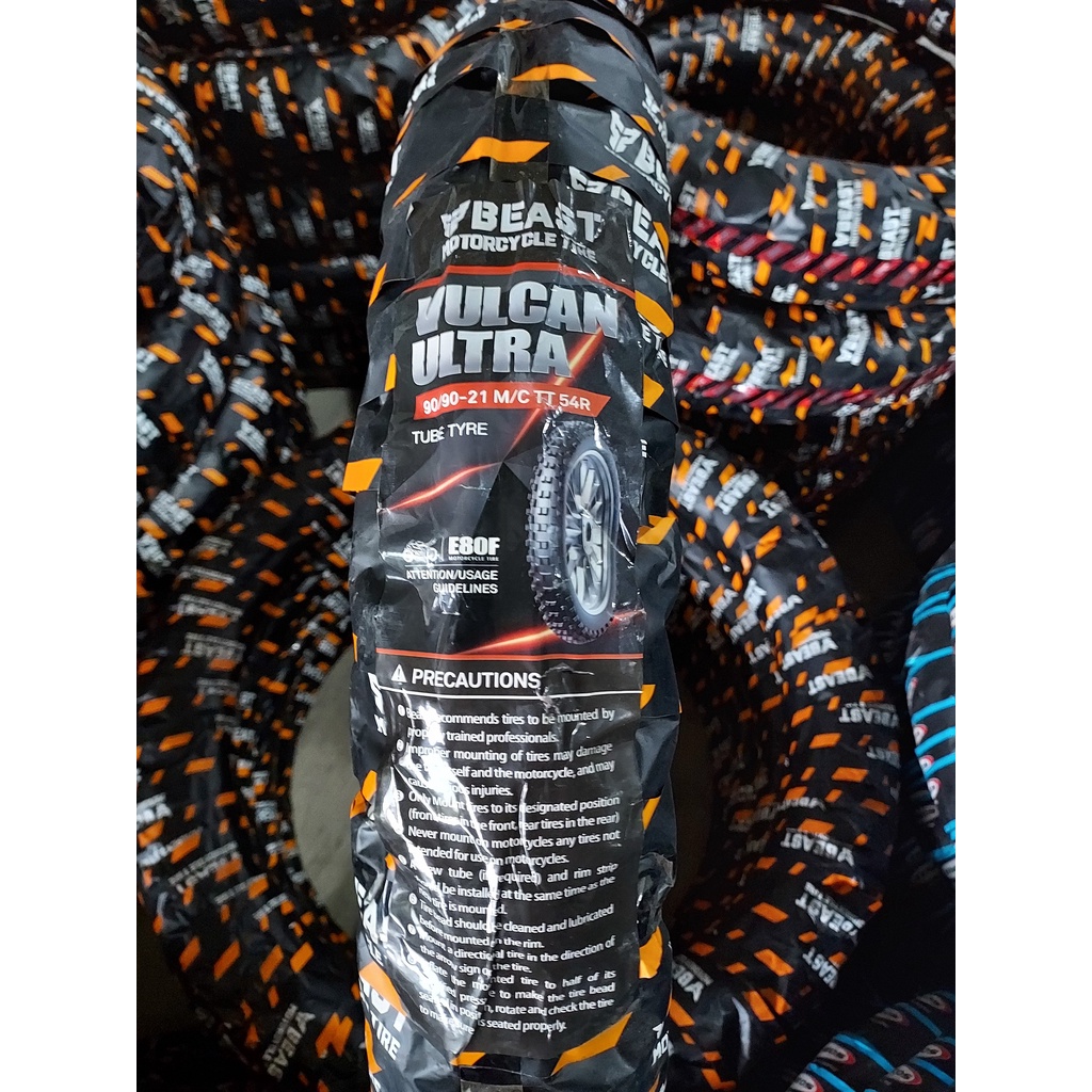 BEAST TIRE TUBE TYPE VULCAN RYMAX E80F (with TIRE SEALANT AND PITO ...
