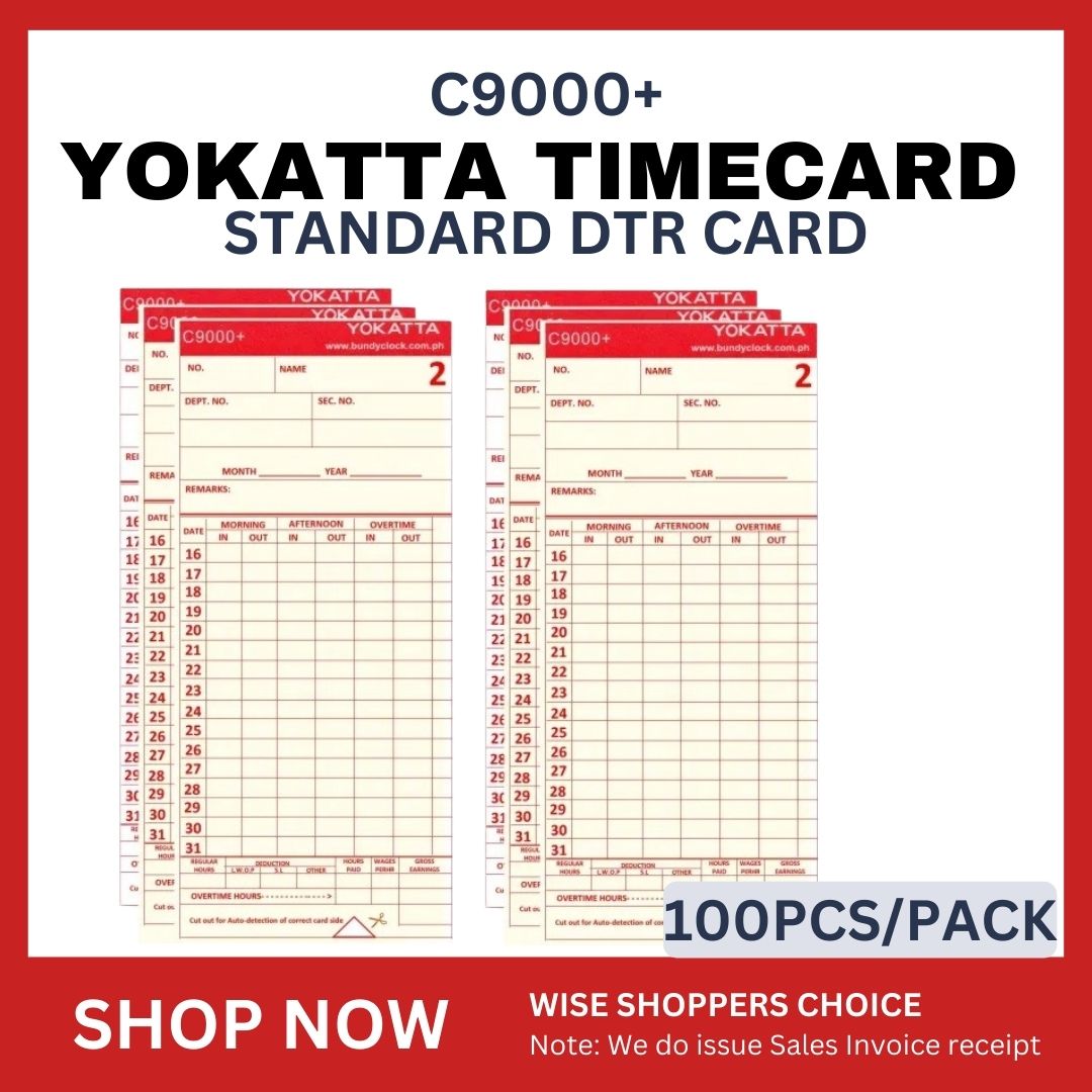 YOKATTA TIME CARD | C9000 Time card | Bundy clock punch card | Standard ...
