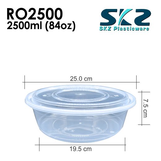 SKZ CLEAR CONTAINER ROUND SERIES R02500 2500ml ENVIRONMENTAL FRIENDLY ...