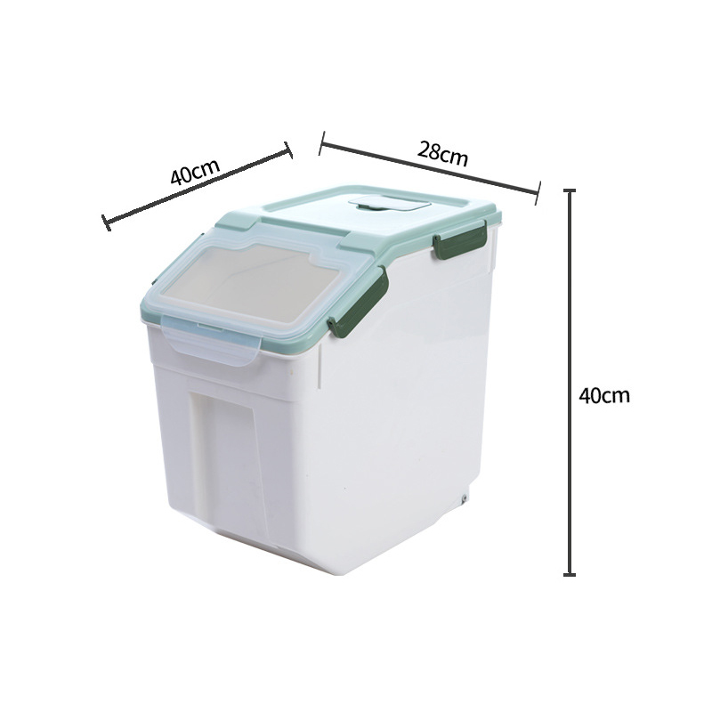 25kg Capacity Rice Storage Container with Locking Lid Measuring Cup ...
