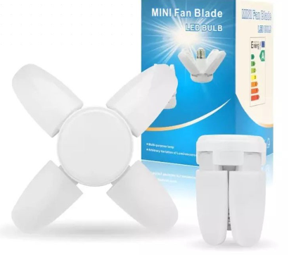 Mini fan blade 28w 【4+1】 6500K MINI Foldable Fan Blade Bulb LED lights ...