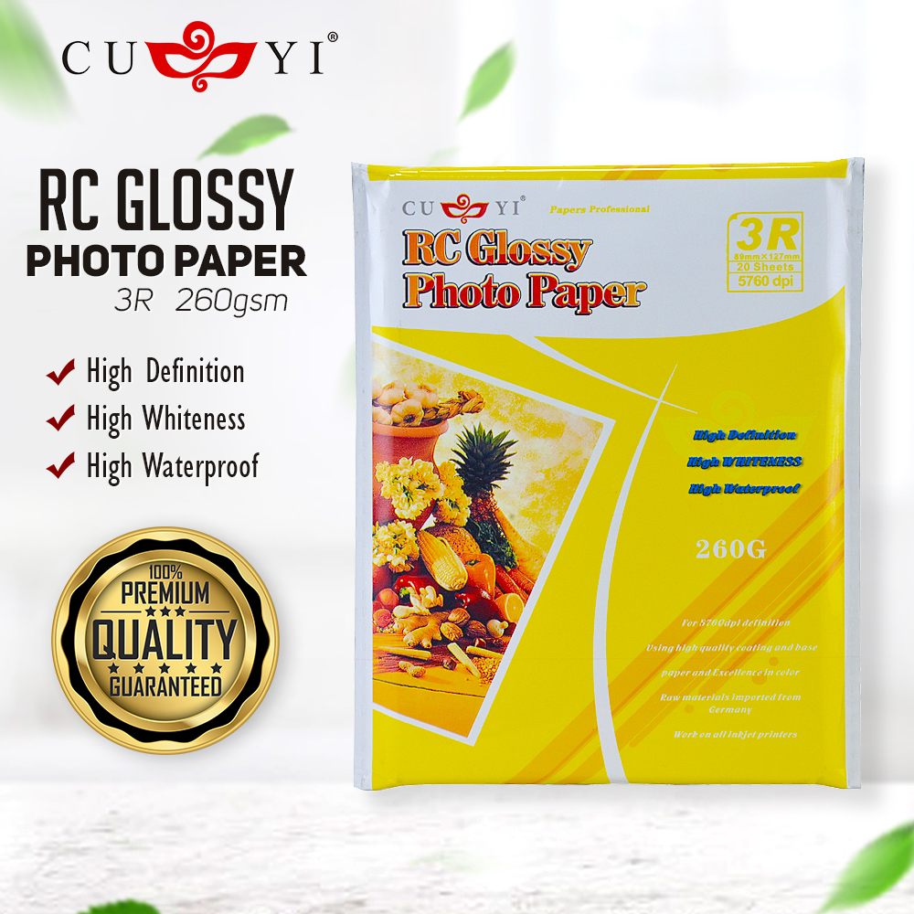 CUYI RC High Glossy Photo Paper 260GSM (20 sheets per pack) A4 / 5R ...