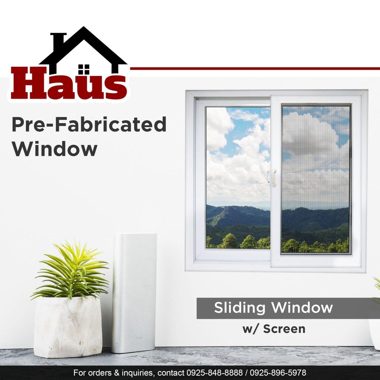 Haus Pre-fabricated UPVC Sliding Window Ordinary Lock-Using 6mm Clear ...