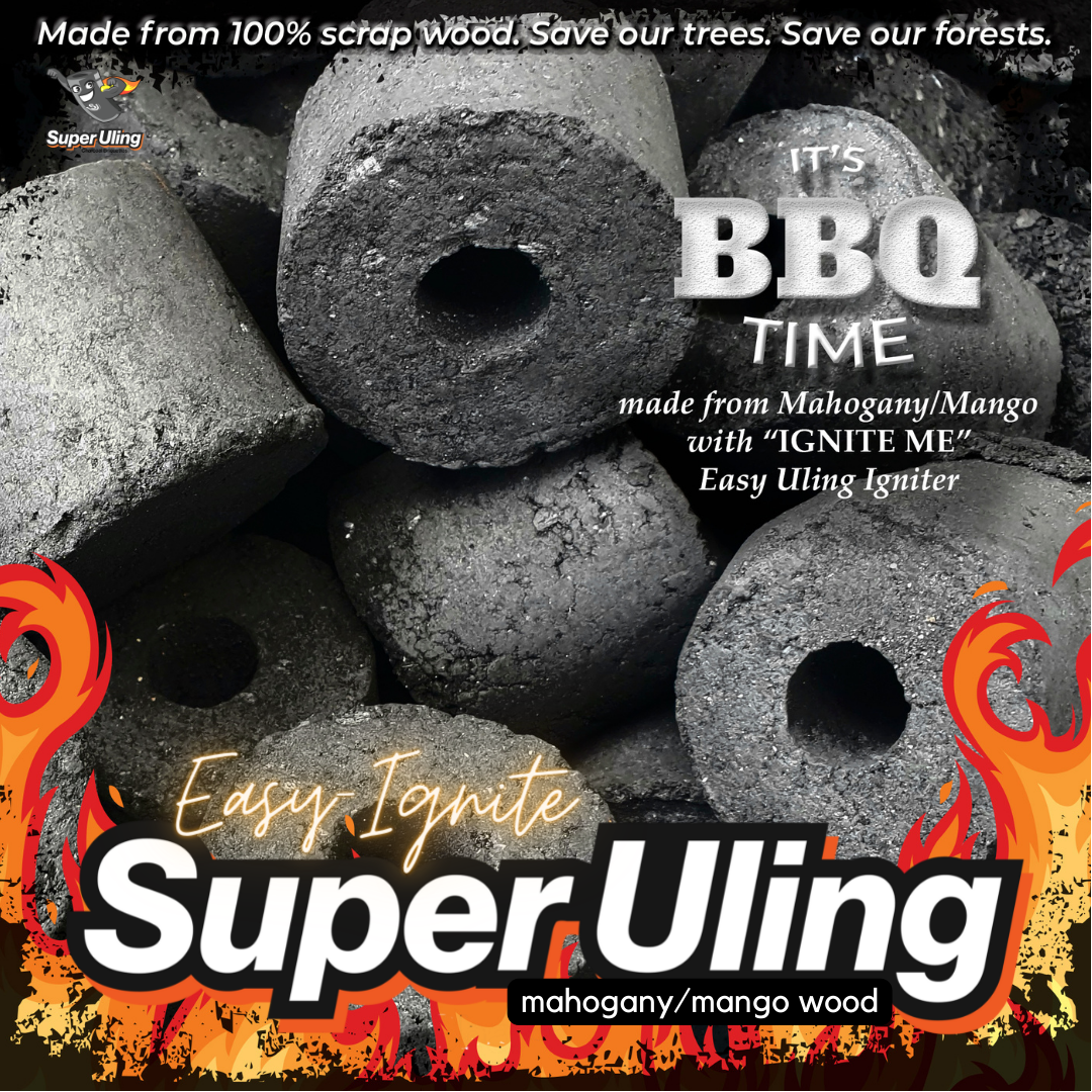 Easy Ignite Super Uling Wood (Mahogany/Mango) Charcoal Briquettes with ...