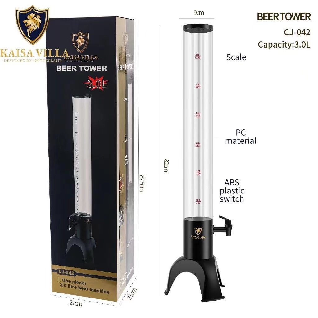 Beer Tower Dispenser 3L Beverage Barrel Tower Ice Tube Three Legged ...
