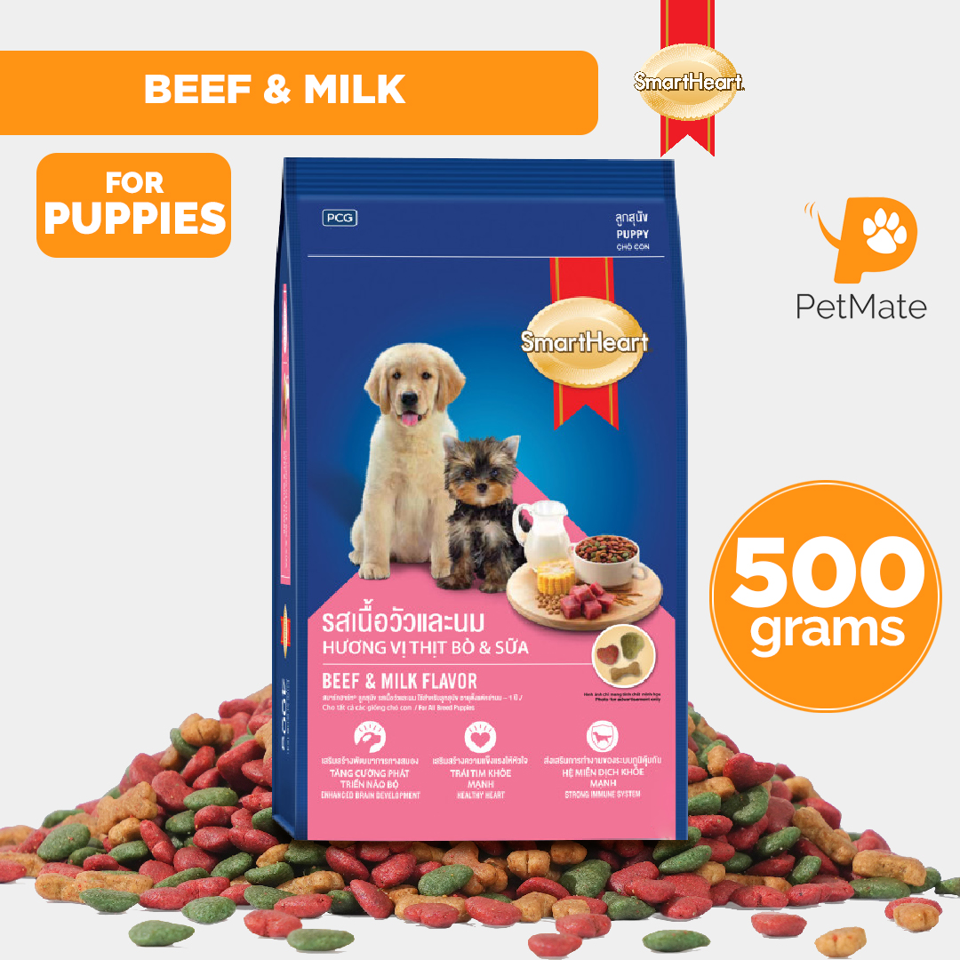 SmartHeart Puppy Dry Dog Food Beef and Milk 500g - PetMate puppies ...