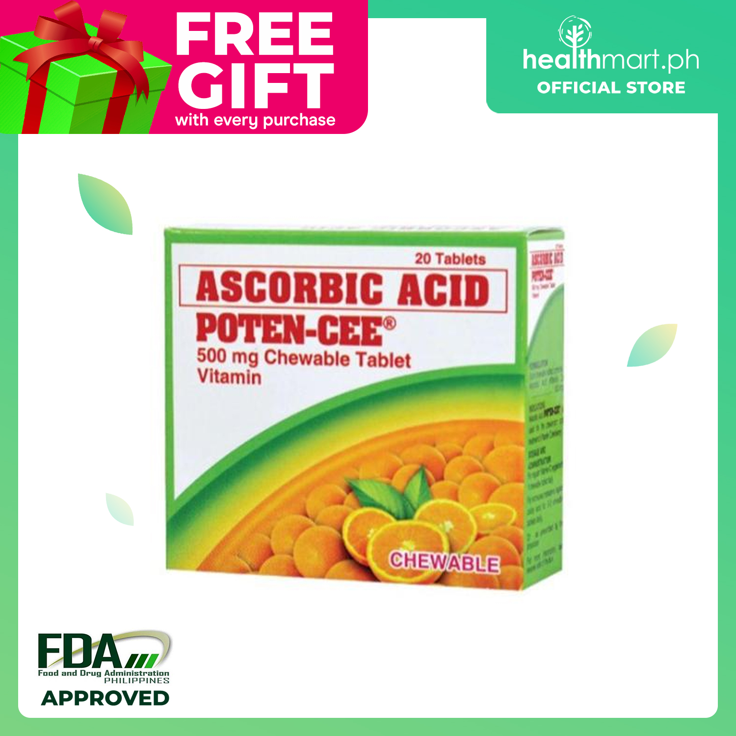 Poten-cee (20 chewable tablets) Ascorbic Acid 500mg | Immunity Vitamins ...