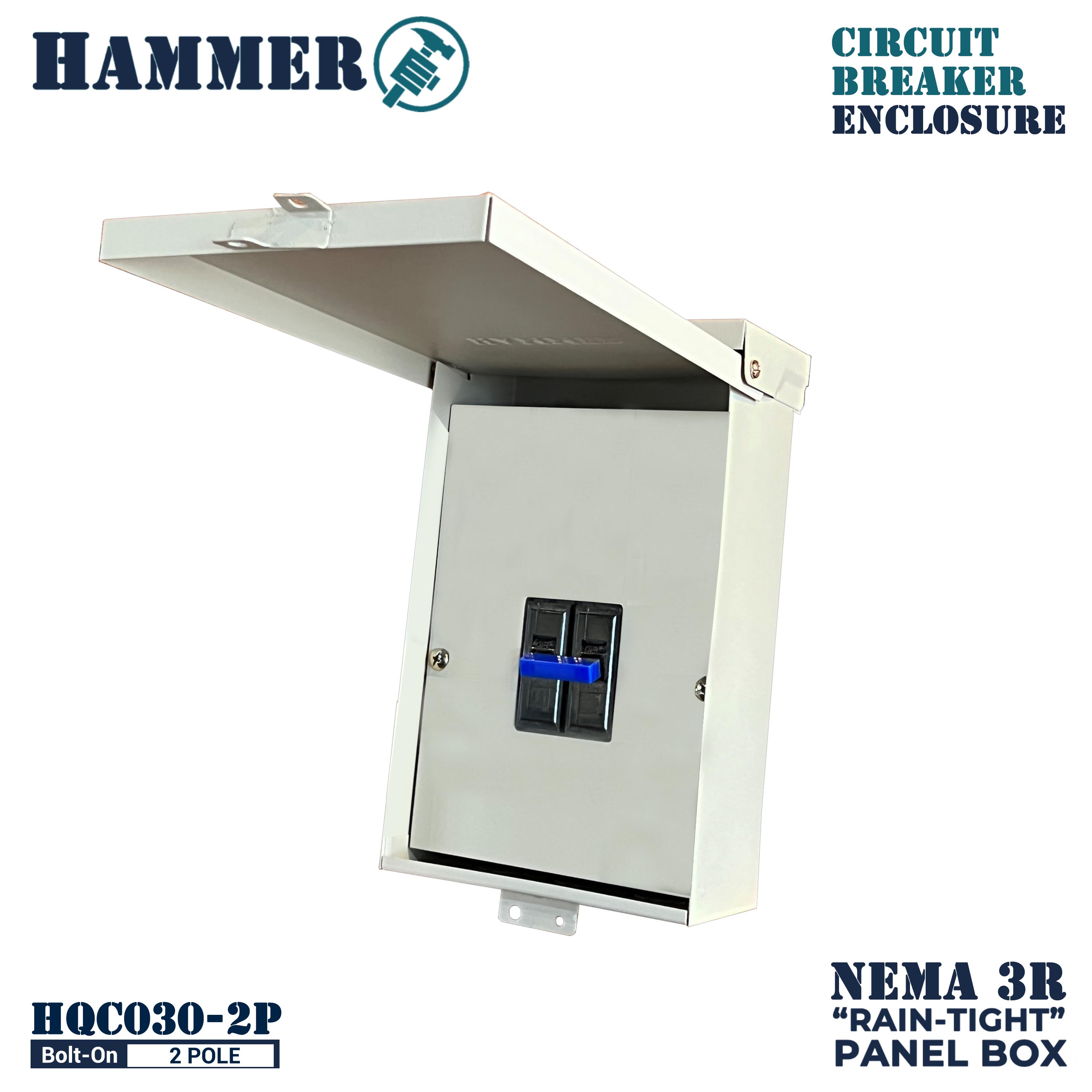 HAMMER Nema3R RAIN-TIGHT PANEL BOX Electrical Enclosure for Bolt-on 2/3 ...
