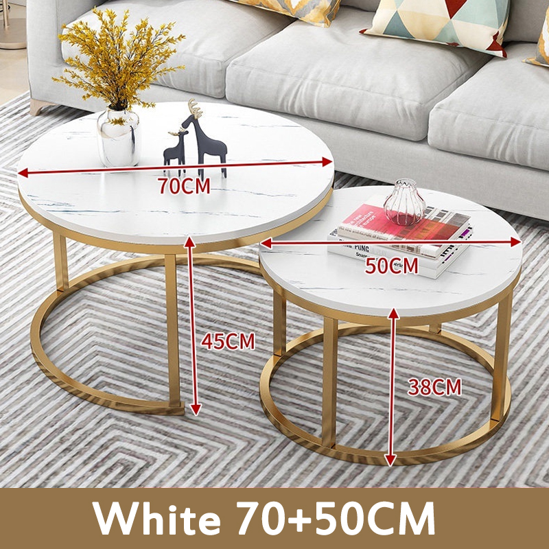 Nordic Style Coffee Table Center Table Modern Coffee Table Round Metal ...