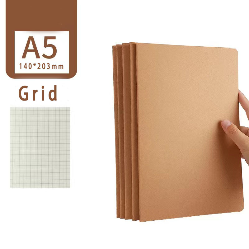 A5 Retro Craft Notebook Line/Grid/Blank/Dot 40 Sheets Black/Khaki ...