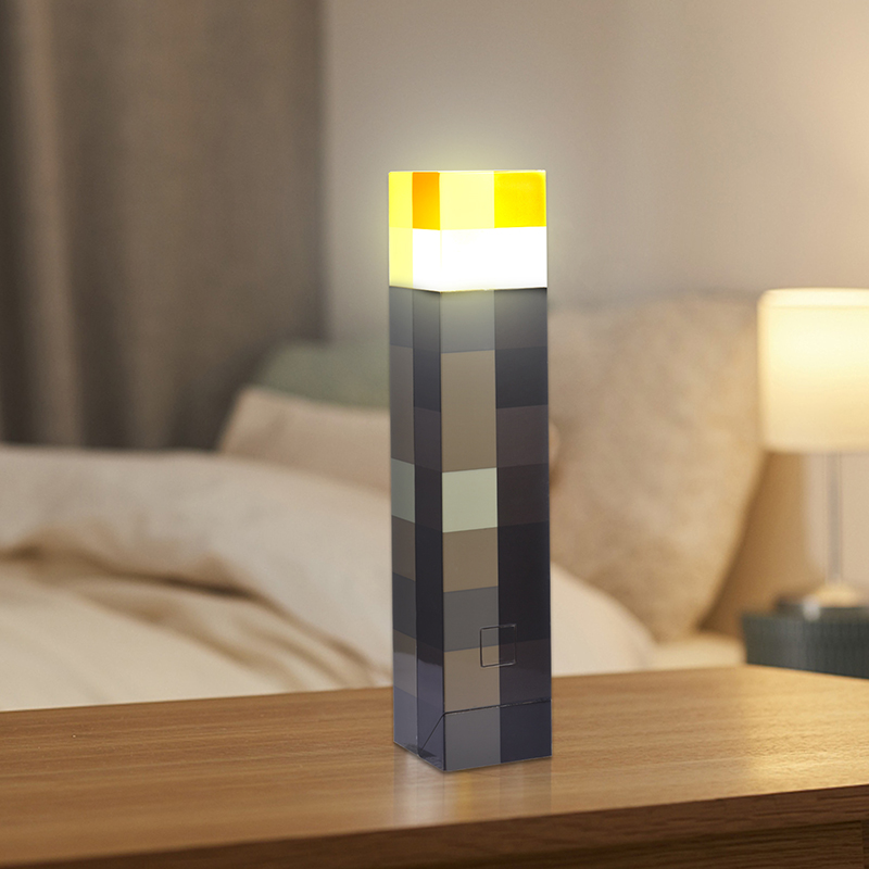 Minecraft Torch Lamp USB Rechargeable for Nightlight, Costume Cosplay ...