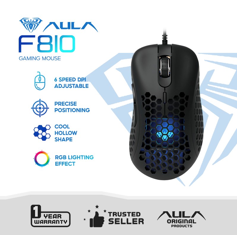 Aula F810 Gaming Mouse, Lightweight, USB, 6400 DPI, 125Hz | Lazada PH