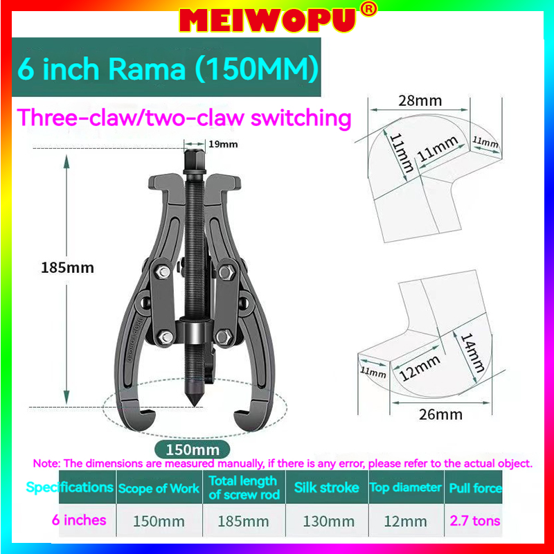 Three Claw Puller Bearing Disassembly Tool Triangular Claw Black Small ...