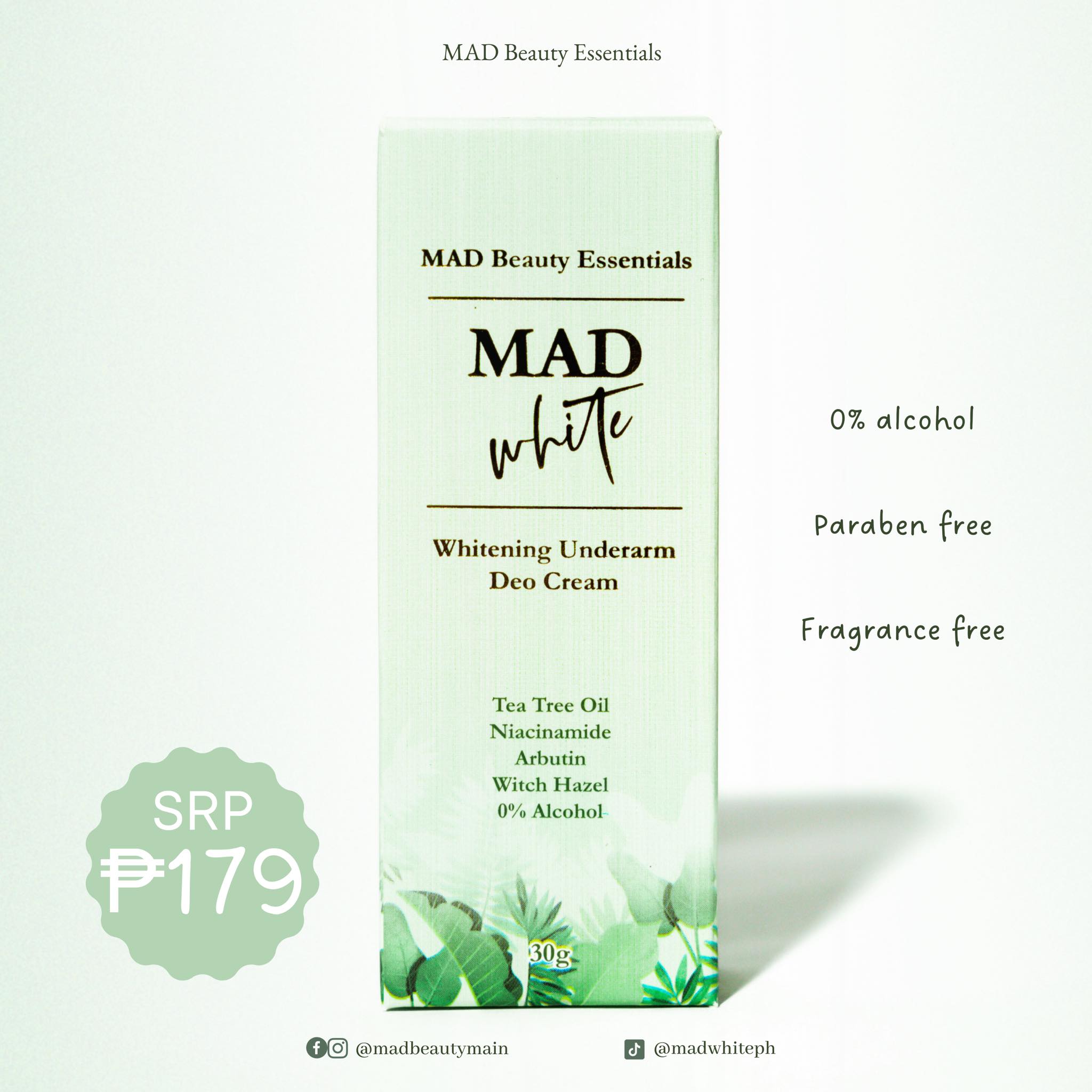 MAD Beauty Essentials Mad White Whitening Underarm Deo Cream | Mad ...