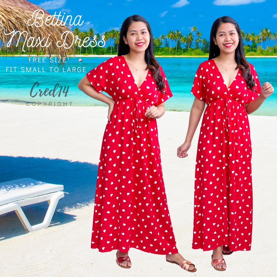 Betinna Maxi Dress Hearts | Lazada PH