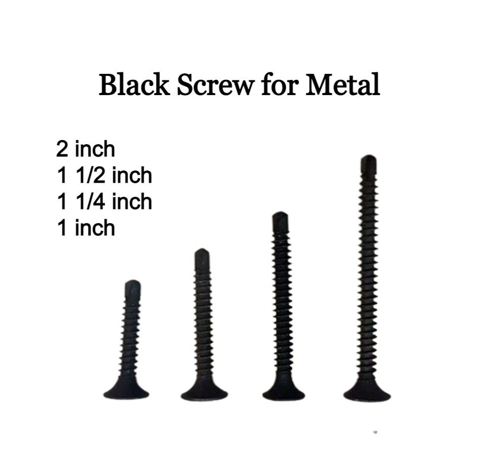 100 Pcs Black Screw / Gypsum Screw For Metal 1“ - 2” | Lazada PH