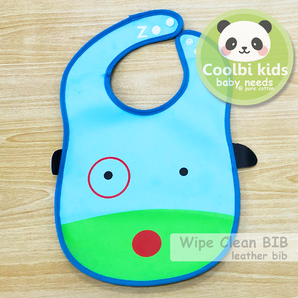 Coolbi Kids Leather Bib baby bib Fun Zoo Button Lock Bib waterproof bib ...