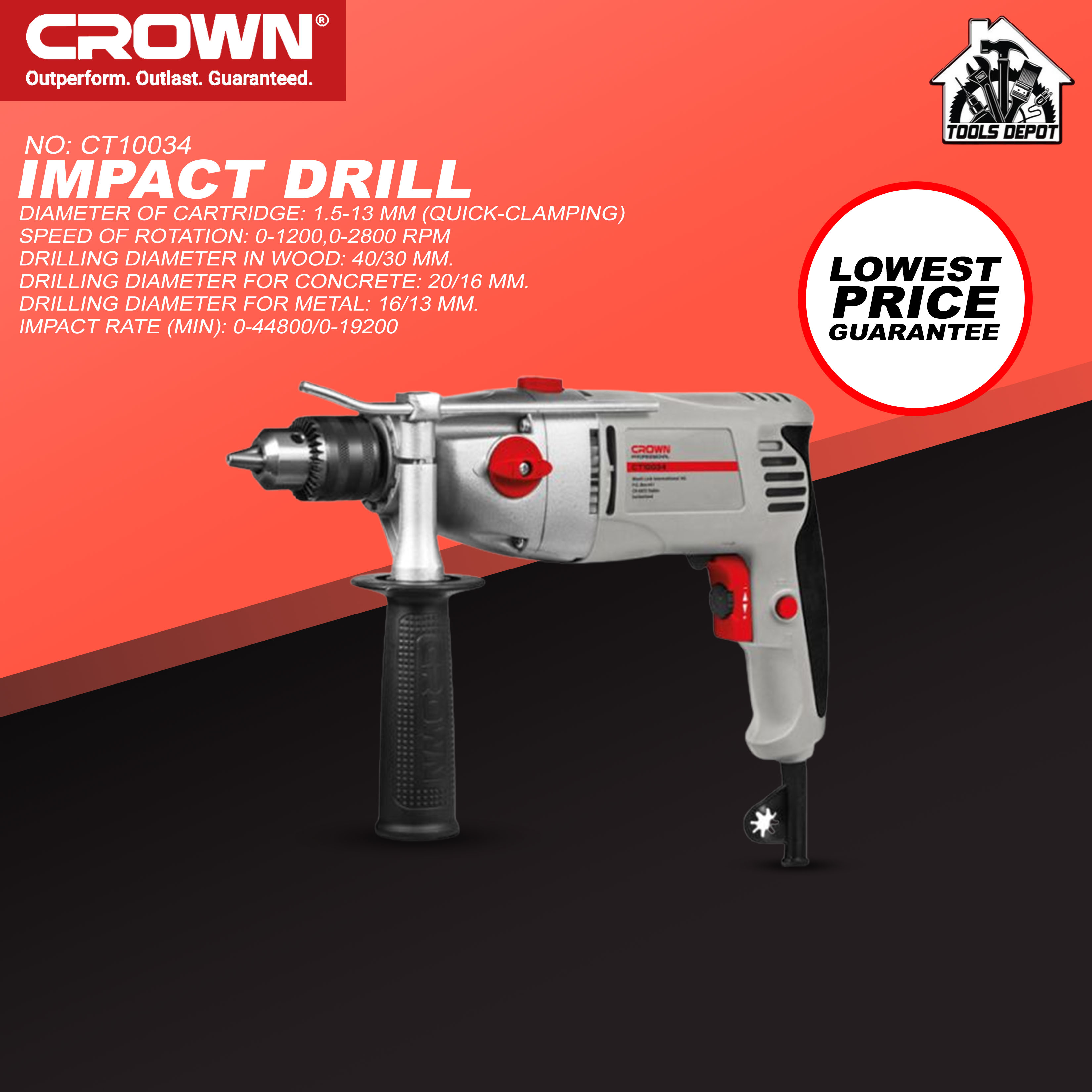 CROWN 1050W IMPACT DRILL | Lazada PH