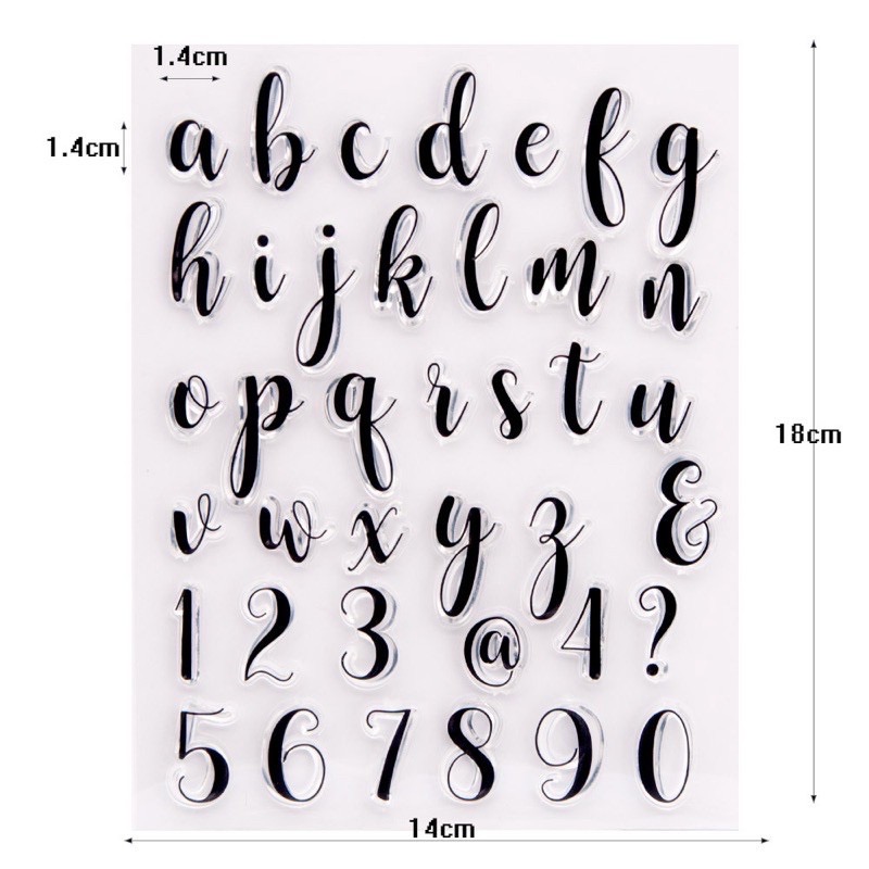 Alphabet Letter Cake Stamp Tool Calligraphy Cursive Plain Handwriting ...