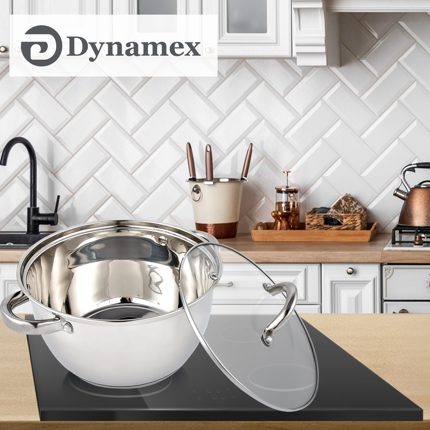 Dynamex 22cm Primera Induction Casserole Stainless Steel Cookware with ...