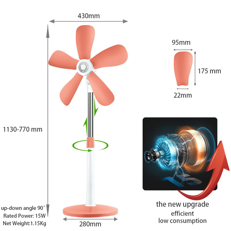 KJ electric fan long-life Shaking Head Fan 6 blade plastic Desk Fan ...