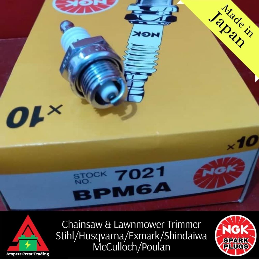 NGK Spark Plug BPM6A for Chainsaw Brush Cutter and 2-stroke Lawnmower ...