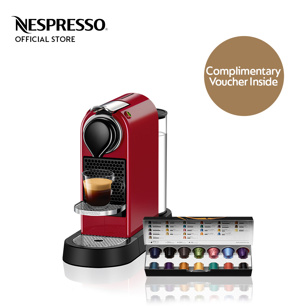 Nespresso® CitiZ Coffee Maker Red with Free Coffee Capsules | Lazada PH