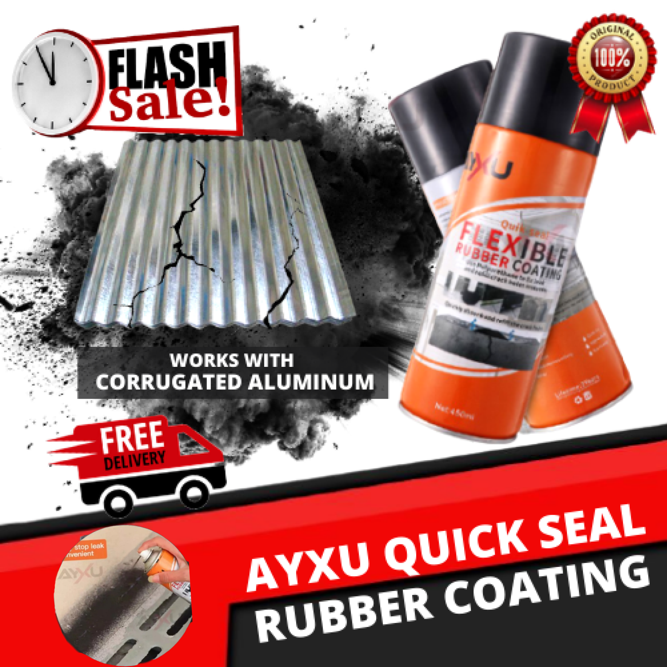 Original Quick Seal Flexible Rubber Coating Waterproof Spray Roof wall ...