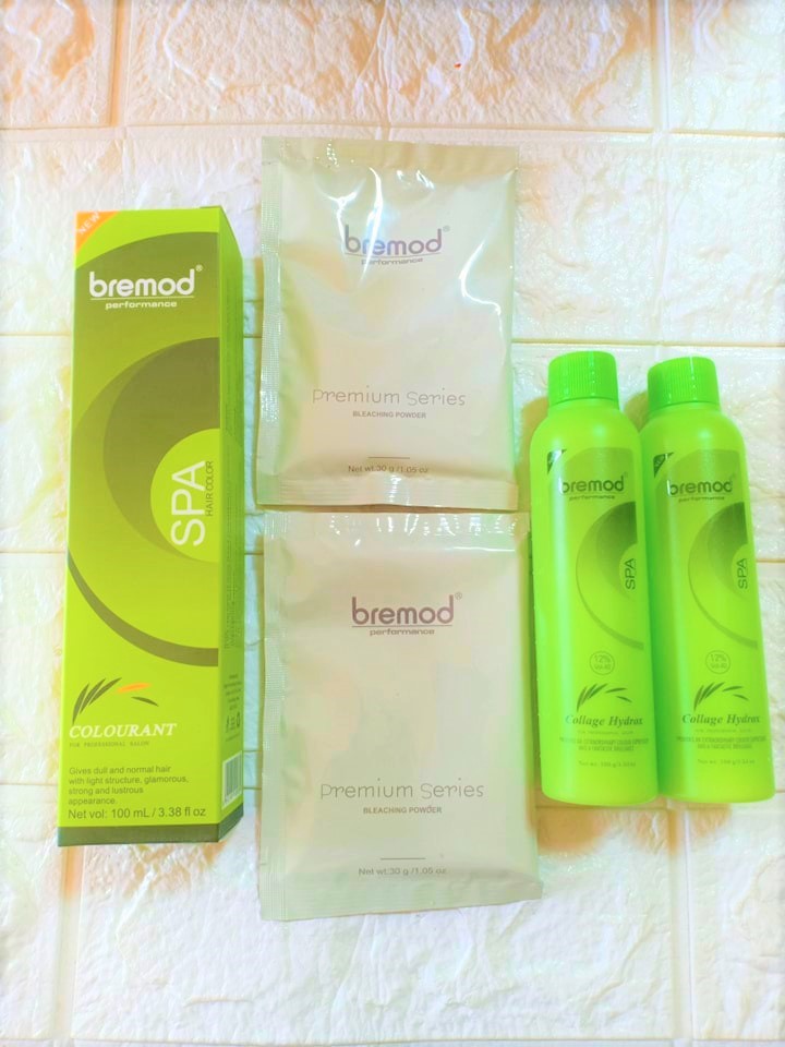 Bremod Bleaching Powder Set + Bremod Hair Color 8.1 LIGHT GRAY 100g ...