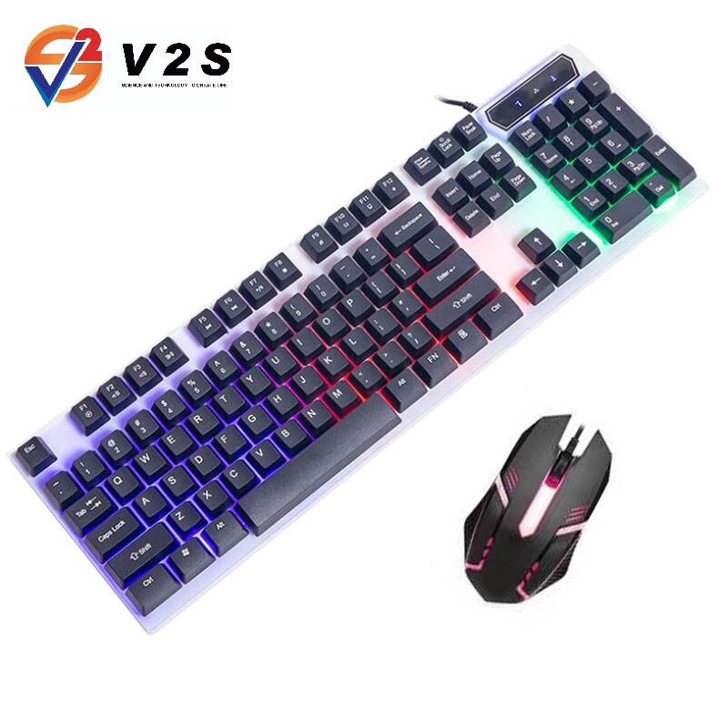V2S KM100 USB Universal Combo Wired Mouse And Keyboard Set | Lazada PH