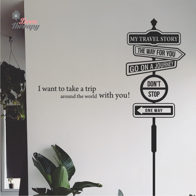 My Travel Story Sign Post Wall Sticker | Lazada PH