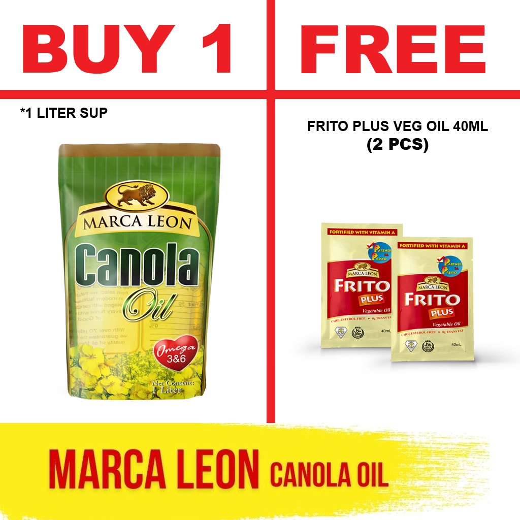 (PROMO BUY 1 GET 2) Marca Leon Canola Oil 1L Pouch + 2pcs FP Vegetable ...