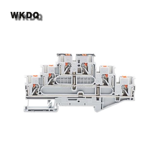 5Pcs PT2.5-3L-PV Push-in Terminals PT 2.5 Triple Level Electrical Connector With Equipotential ...