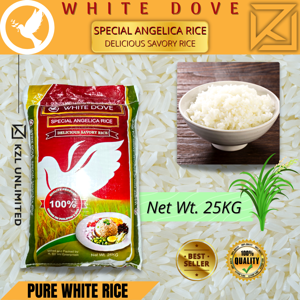 KZLA White Dove Special Angelica Rice, Delicious Savory Rice 25Kg ...