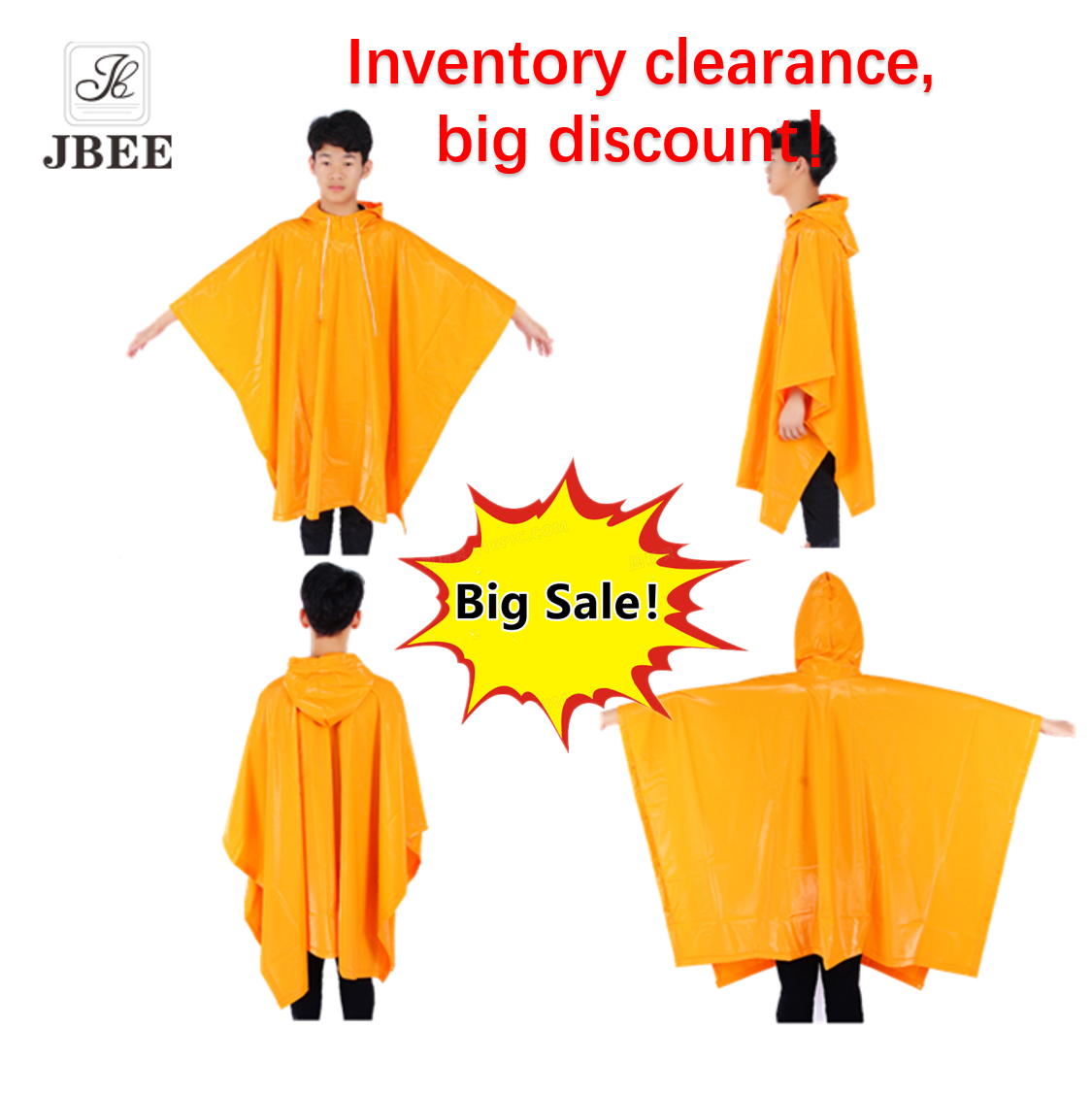 JBEE outdoor rain poncho motorcycle bike raincoat unisex（on sale ...